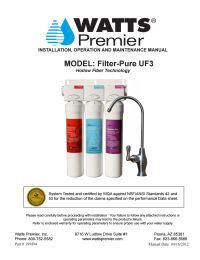 Watts Premier 531130 Filter-Pure UF3 Ultrafiltration System – Fresh ...