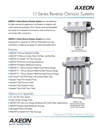 AXEON L1-200 Series Commercial Reverse Osmosis System 200 gpd – Fresh ...