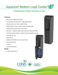 Oasis BAEB1SHSK Aquarius Free Standing Bottom Load Water Cooler – Fresh ...